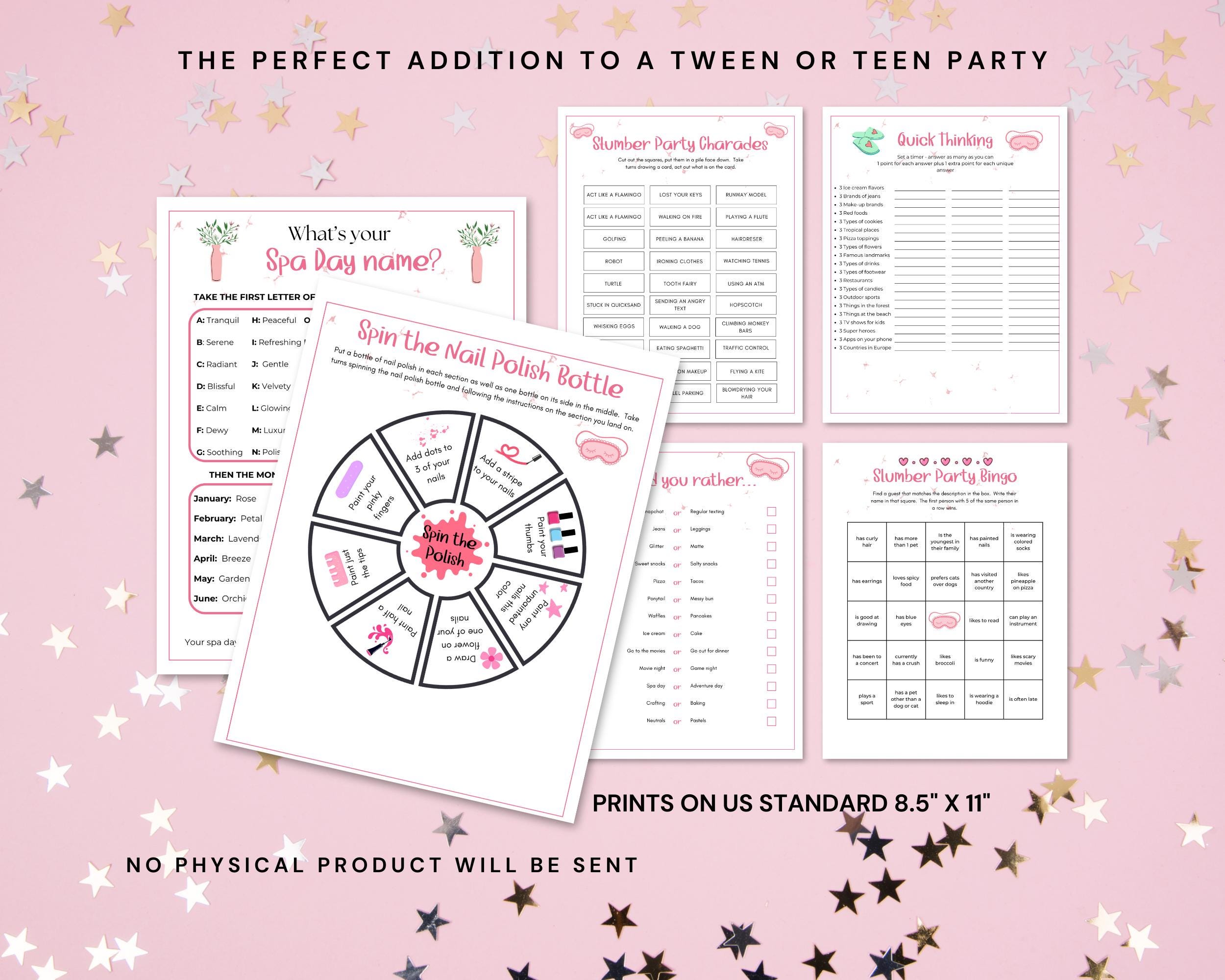 Slumber Party Games, Sleepover Games, Pajama Party Games, Teen ...