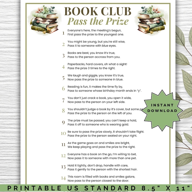 Book Reading Club Prize - Etsy