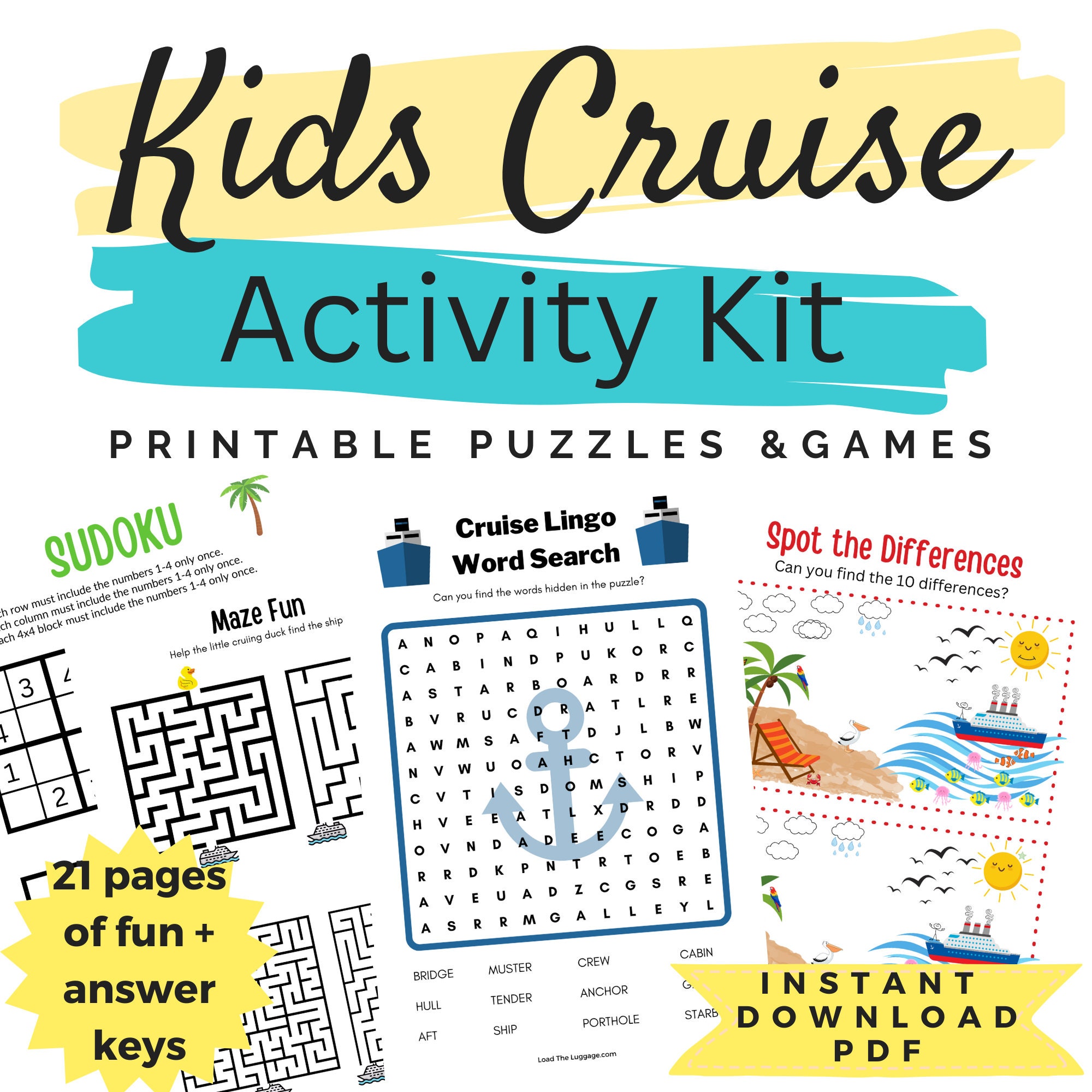 Printable Cruise Activity for Kids Instant Download Kids - Etsy Canada