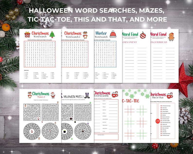 Printable Christmas Activities, Christmas Activity Pack, Christmas ...