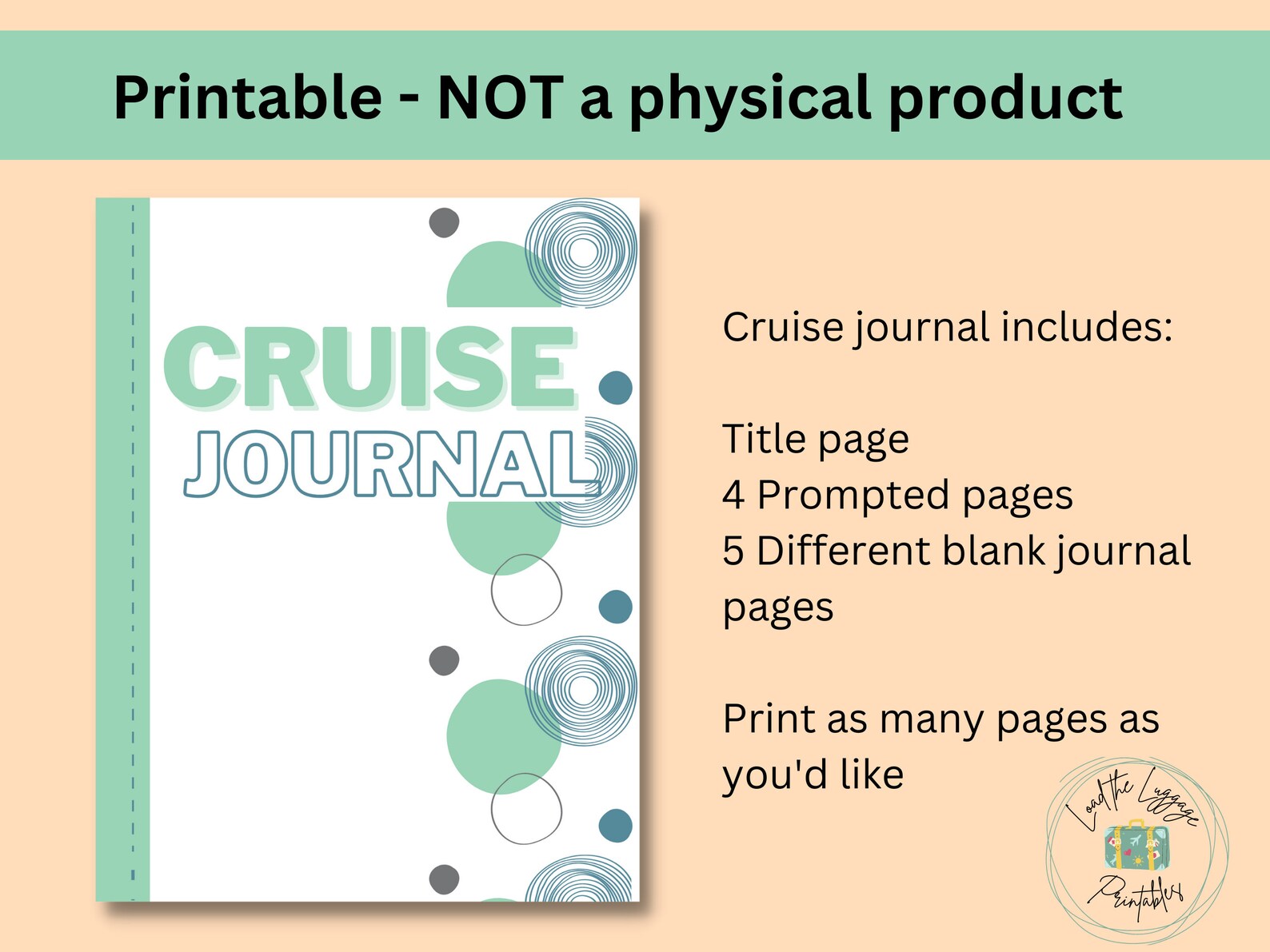 Printable Cruise Journal Travel Journal Cruise Journal - Etsy