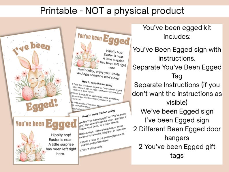 You've Been Egged, Easter Office Games, Printable - Etsy