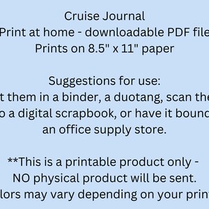 Cruise Journal, Printable Cruise Journal, Vacation Journal, Cruise ...