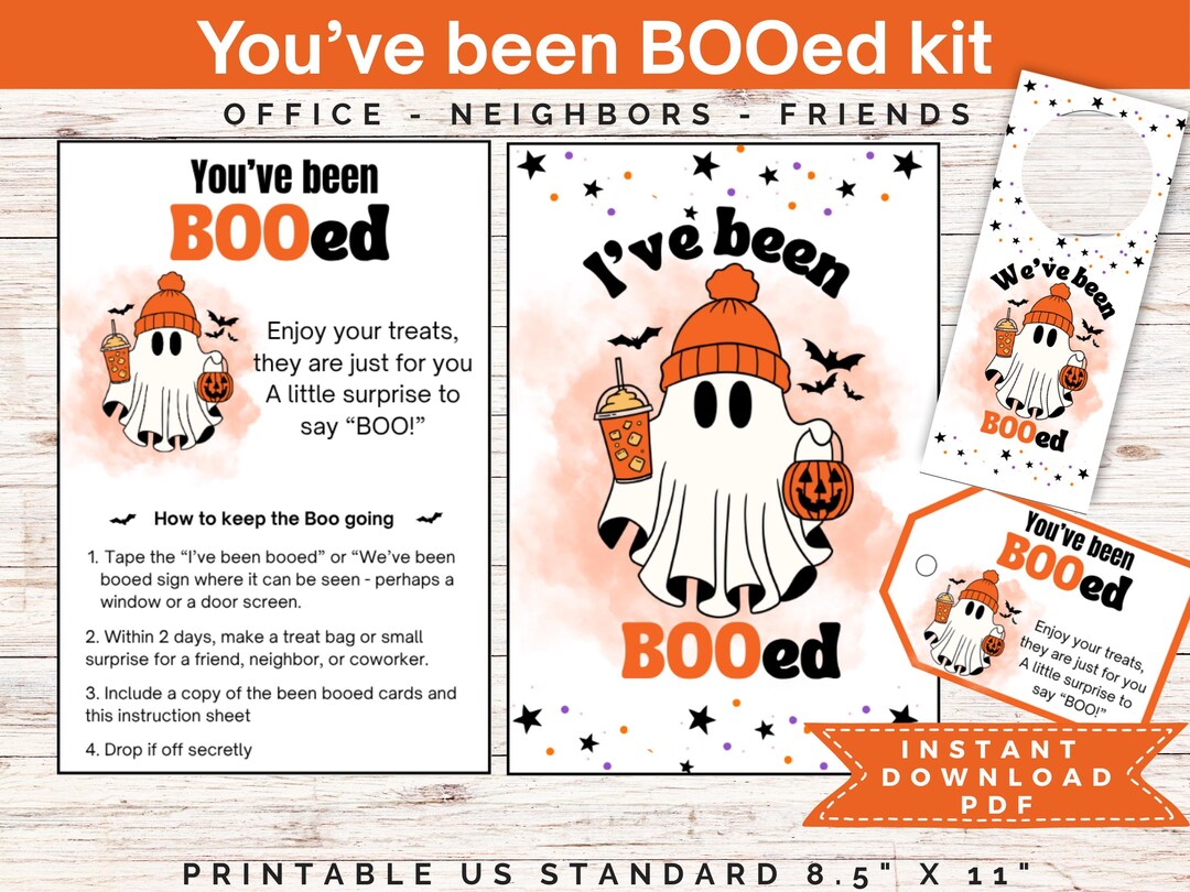 You've Been Booed Printable, Booed Office Version, Halloween Gift ...