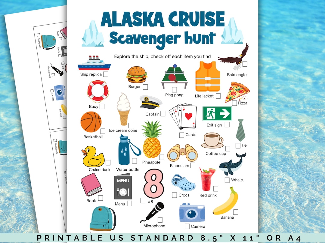 Printable Alaska Cruise Scavenger Hunt for Kids and Families, Cruise ...