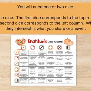 Gratitude Dice Game, Thanksgiving Conversation Starters, Gratitude Game ...