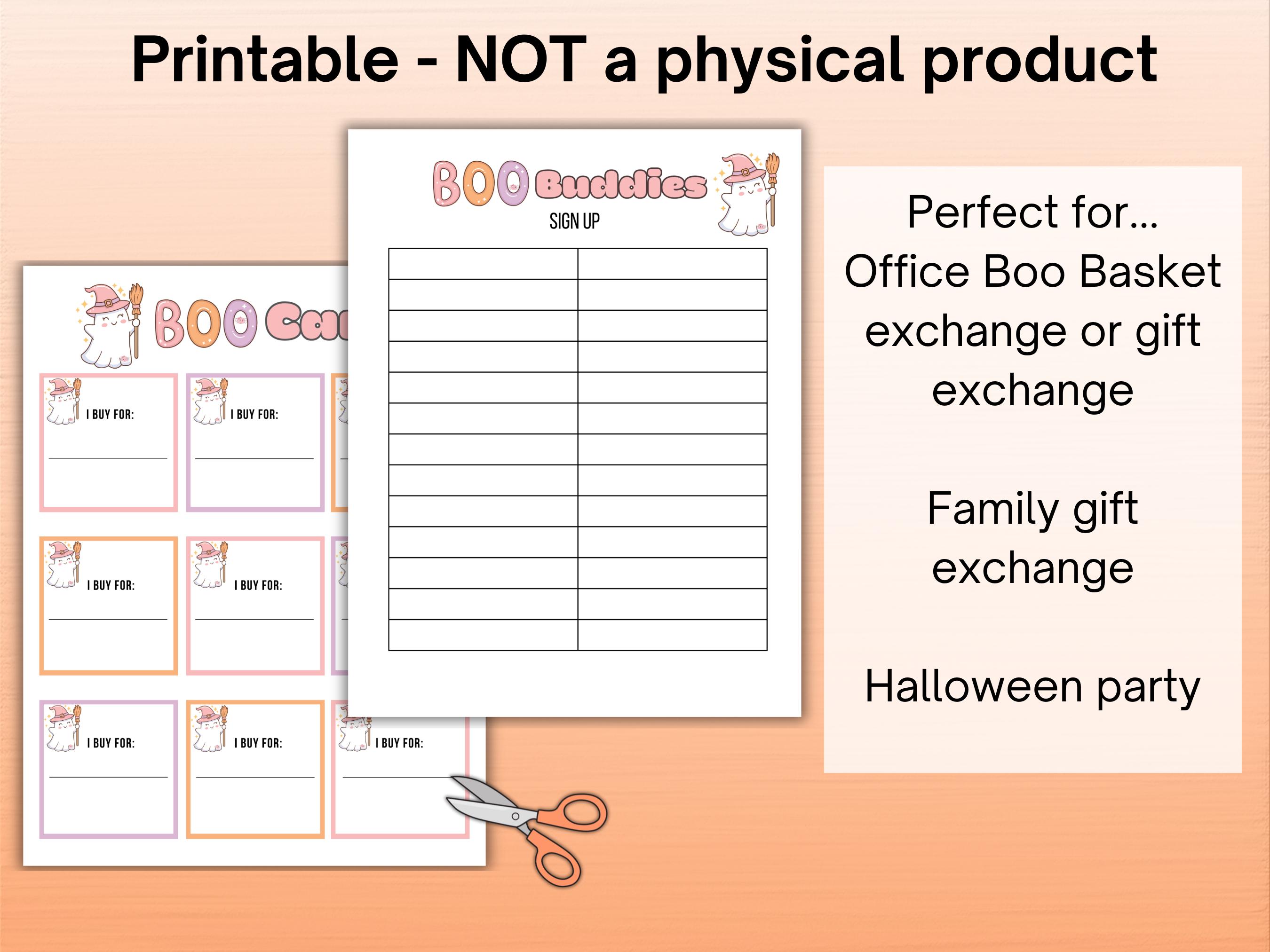 Boo Buddies Questionnaire, Boo Basket Questionnaire, Boo Buddy ...