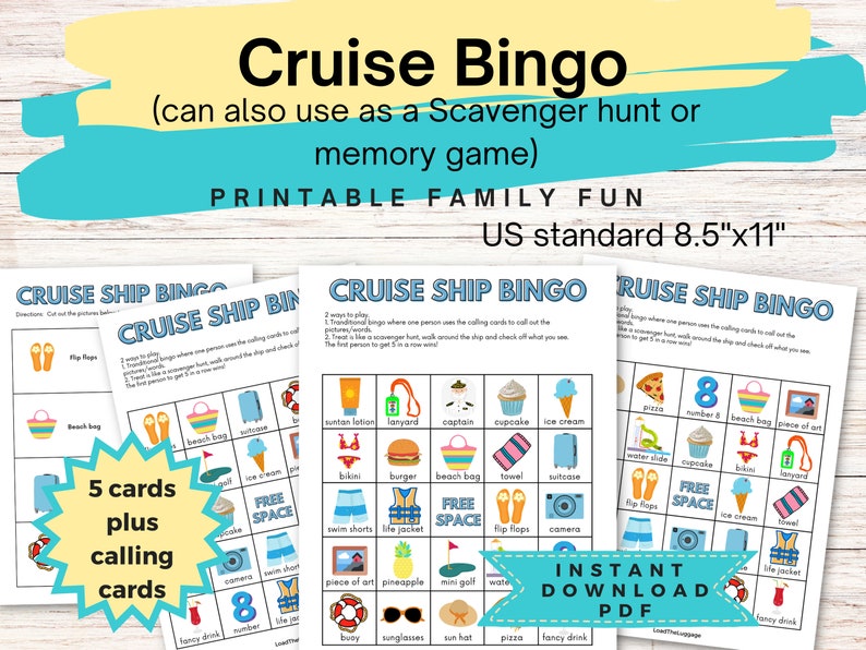 Cruise Bingo, Cruise Activities for Kids, Travel Games, Travel ...