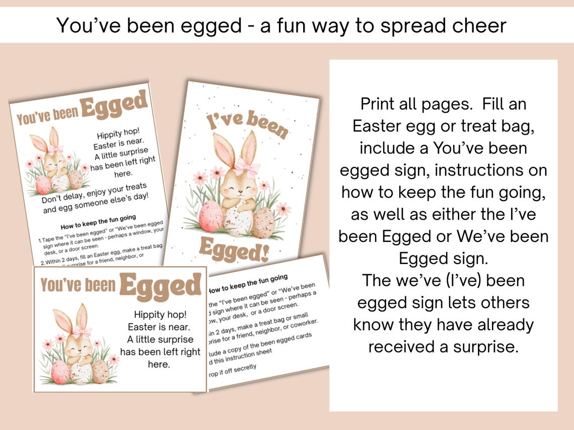 You've Been Egged, Easter Office Games, Printable - Etsy