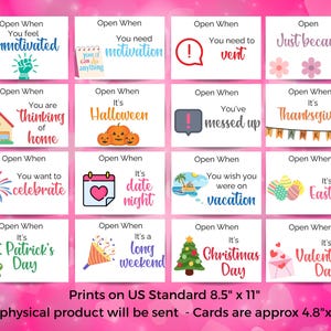 Open When Envelope Labels, Open When Cards, Open When Printable College ...