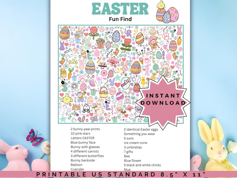 Easter Seek and Find Game, Hidden Objects, Easter Adult Games - Etsy