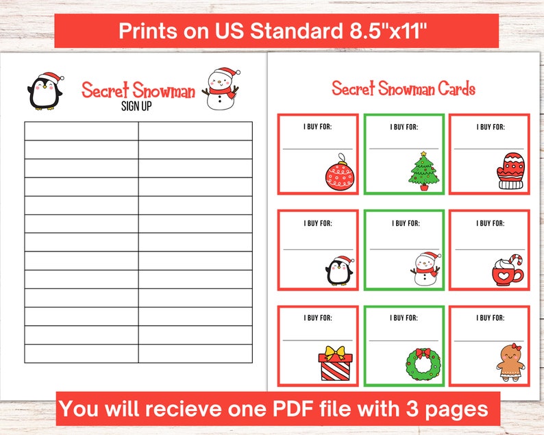 Secret Snowman for Kids, Secret Santa Survey, Secret Snowflake, Secret ...