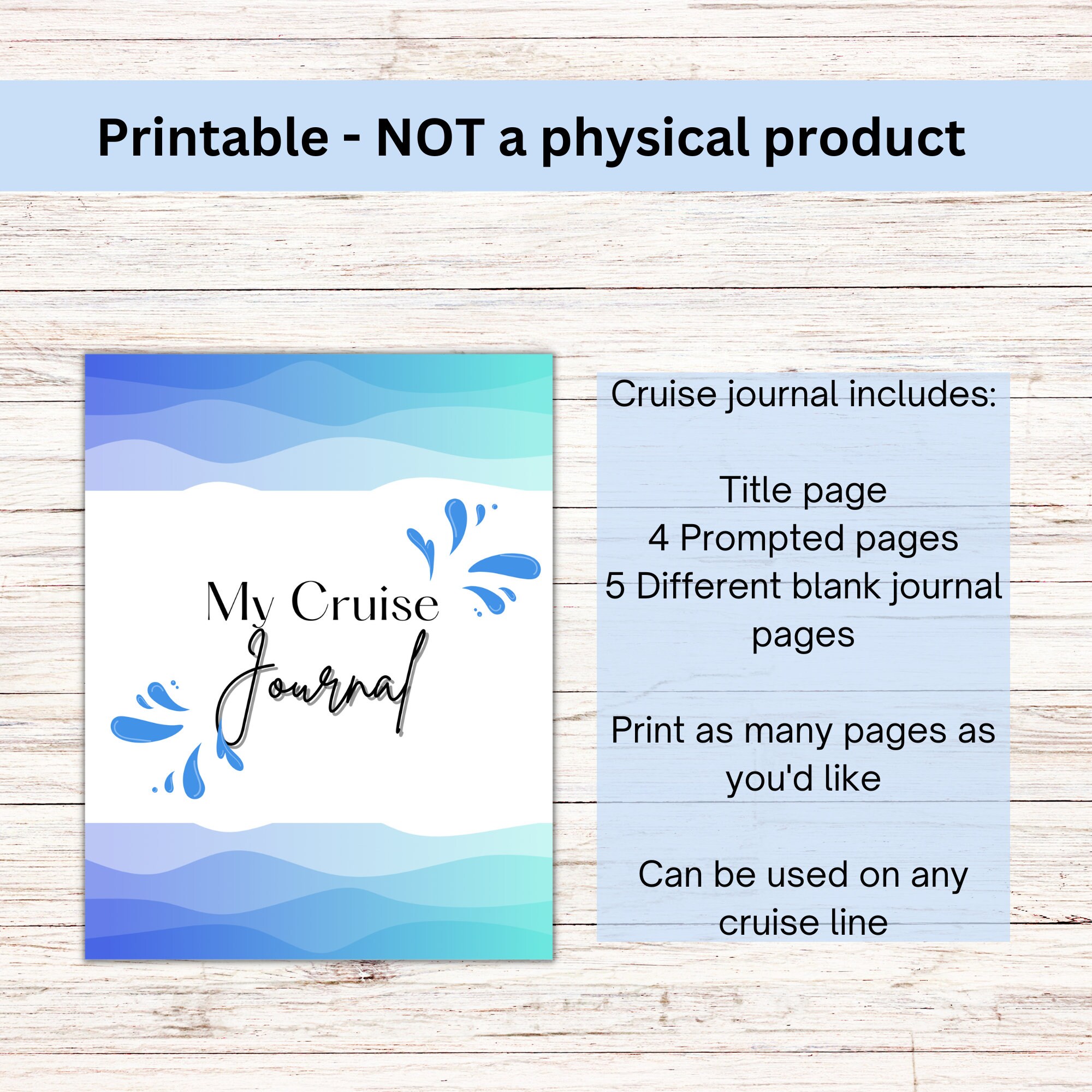 Cruise Journal, Printable Cruise Journal, Vacation Journal, Cruise ...