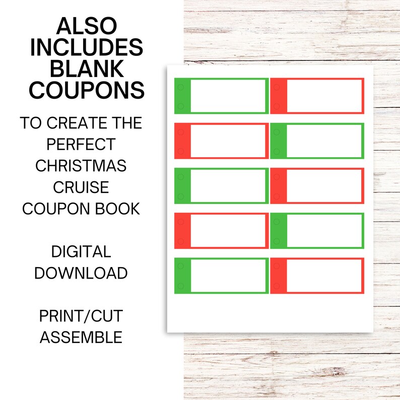 Christmas Cruise Coupon Book, Printable Cruise Coupons, Cruise Gift ...