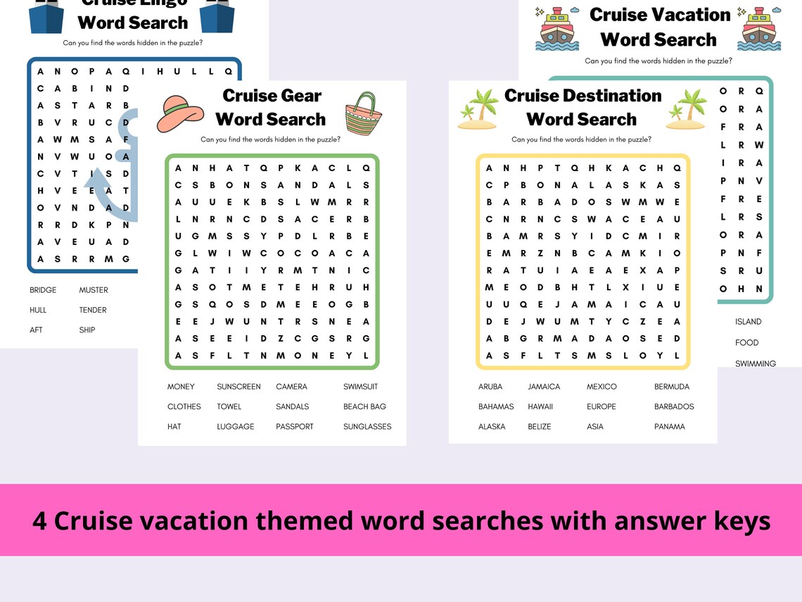 Printable Cruise Activity for Kids Instant Download Kids - Etsy Canada