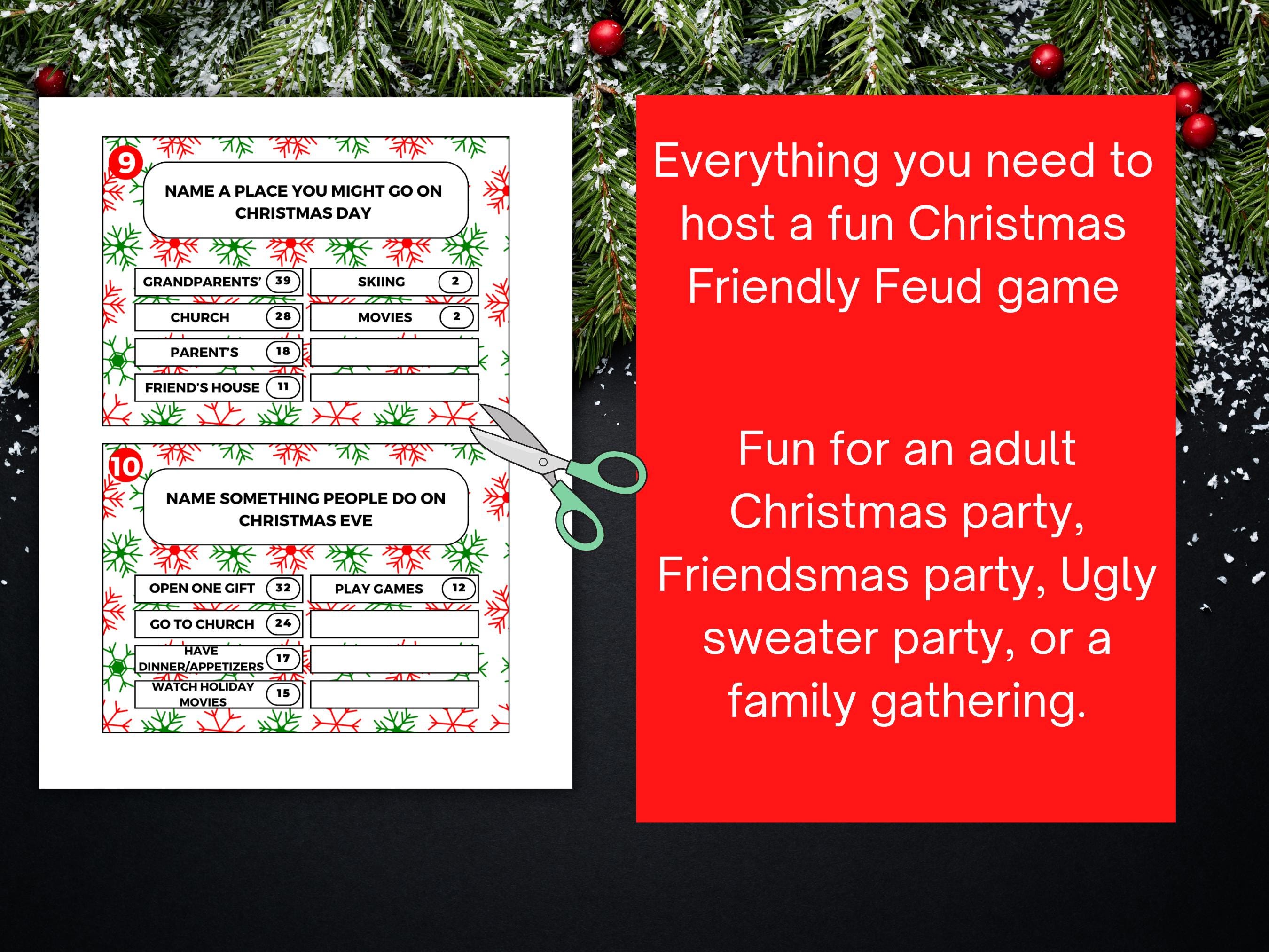 Christmas Friendly Feud, Holiday Feud, Christmas Games for Large Group ...