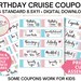 Birthday Cruise Coupon Book Printable Cruise Coupons Cruise - Etsy