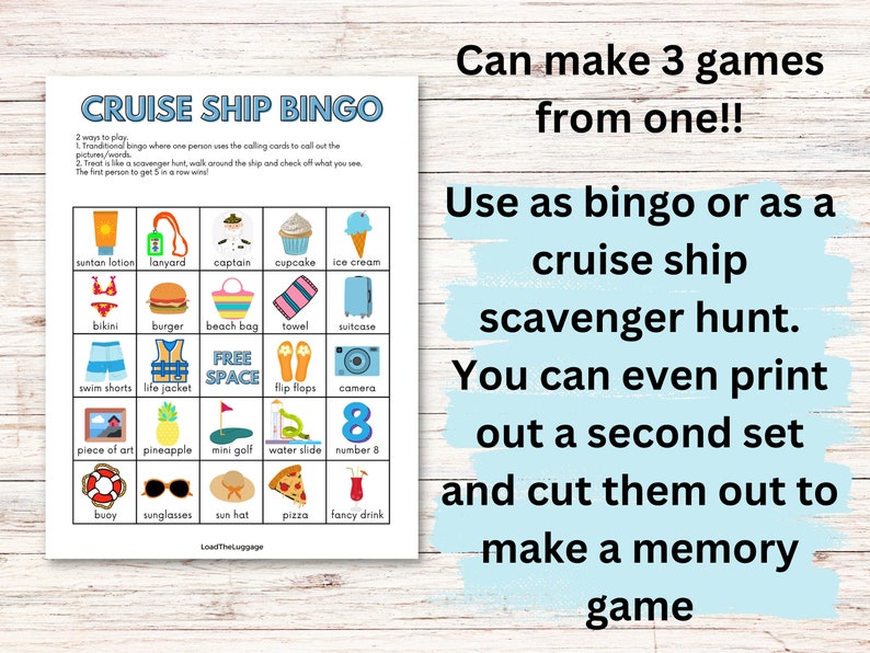 Cruise Bingo, Cruise Activities for Kids, Travel Games, Travel ...