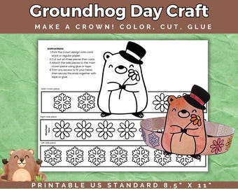 Printable Groundhog Day Craft for Kids, Groundhog Hat, Classroom ...