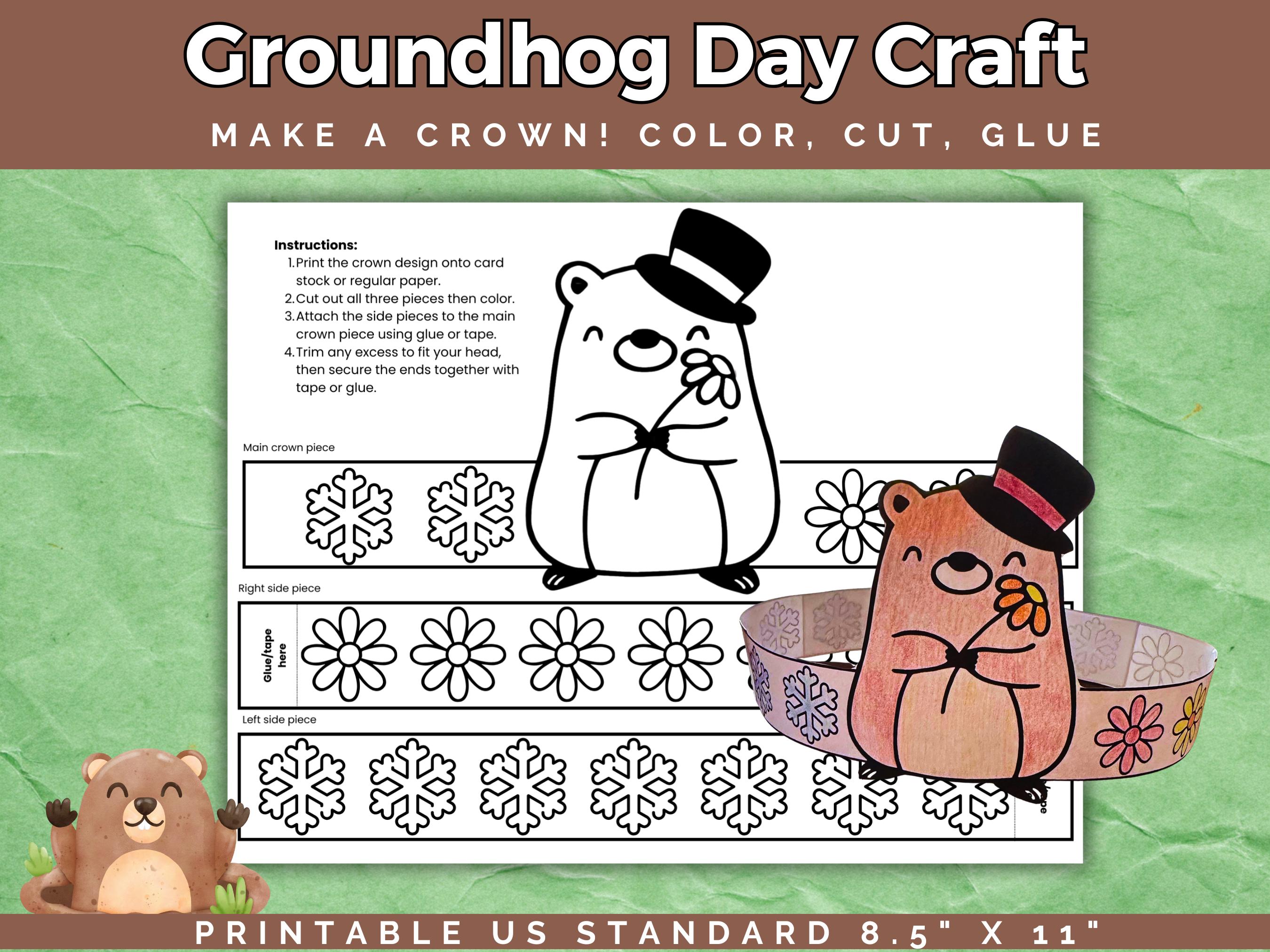 Printable Groundhog Day Craft for Kids, Groundhog Hat, Classroom ...