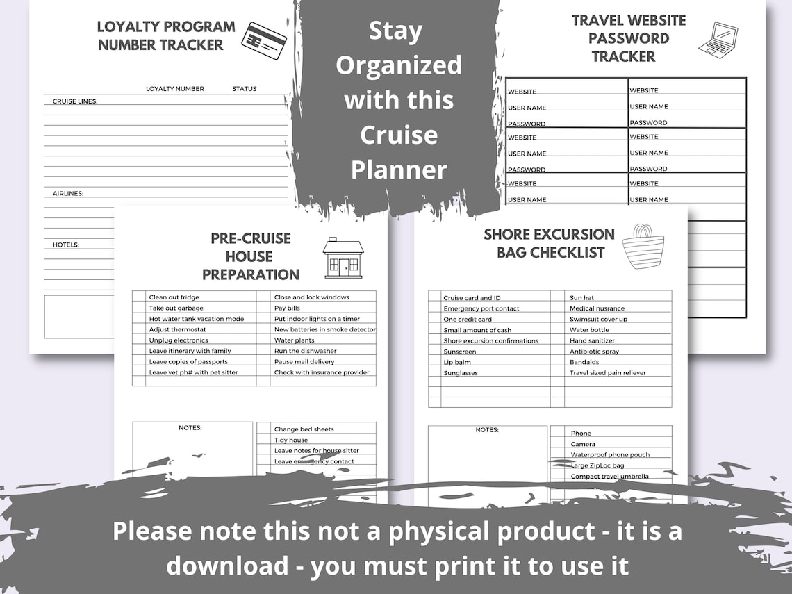 Cruise Planner, Cruise Planning Kit Printable, Cruise Planner Printable ...