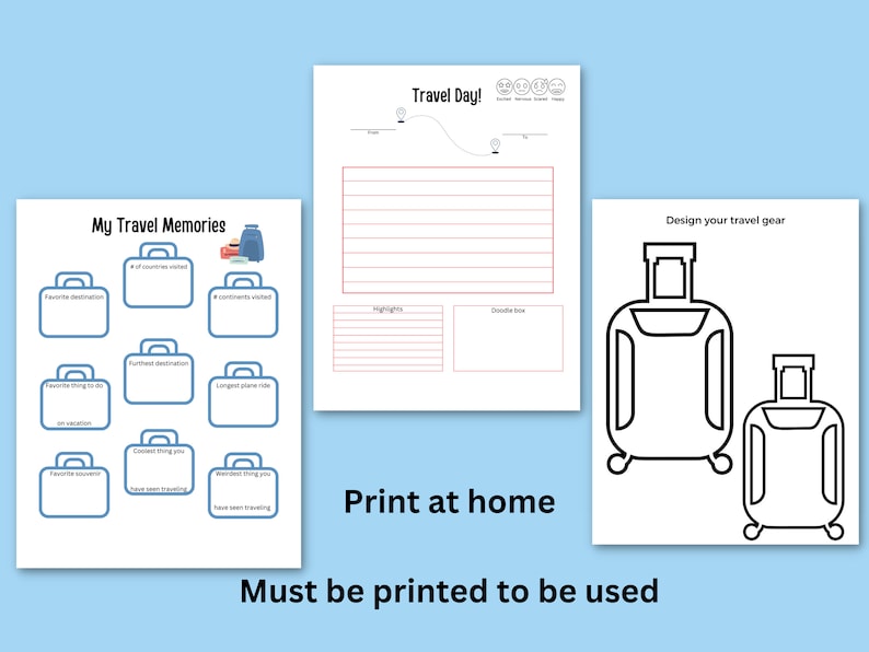 Kids Travel Journal, Travel Diary, Printable Vacation Journal, Teen ...