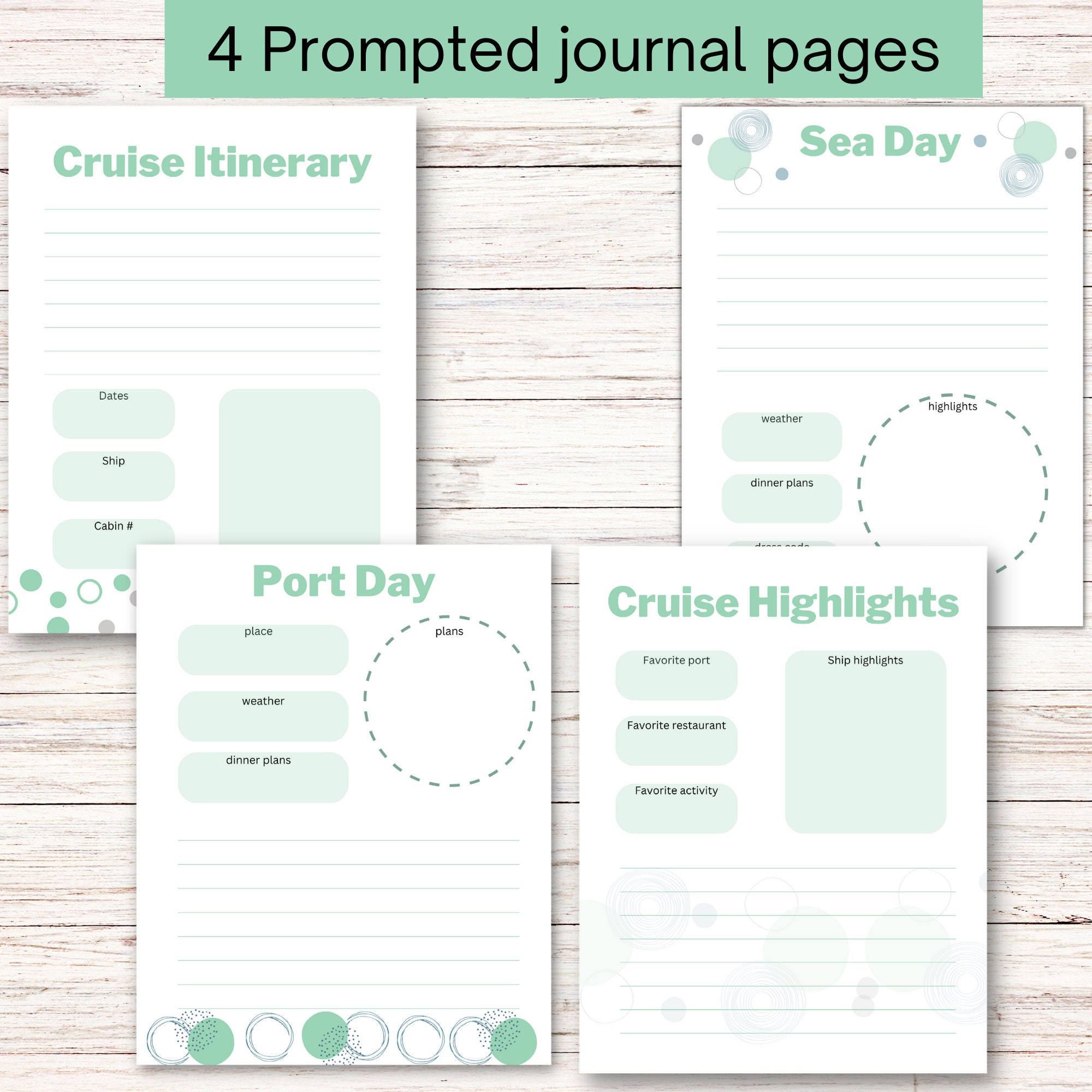 Printable Cruise Journal, Travel Journal, Cruise Journal, Vacation ...
