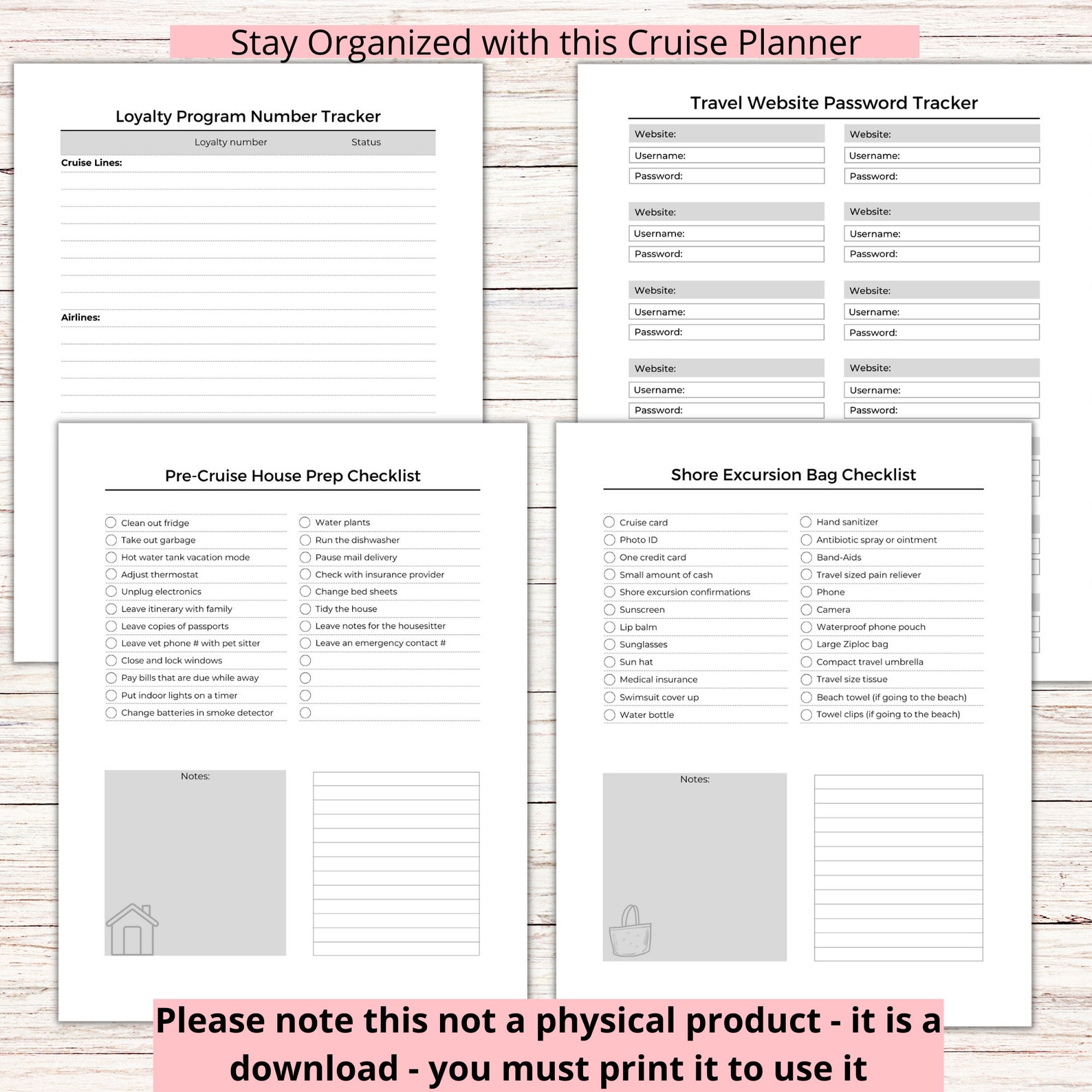 Printable Cruise Planner, Cruise Planning, Cruise Kit, Cruise Journal ...