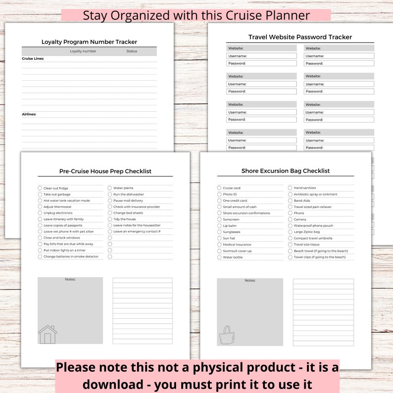 Printable Cruise Planner, Cruise Planning, Cruise Kit, Cruise Journal ...
