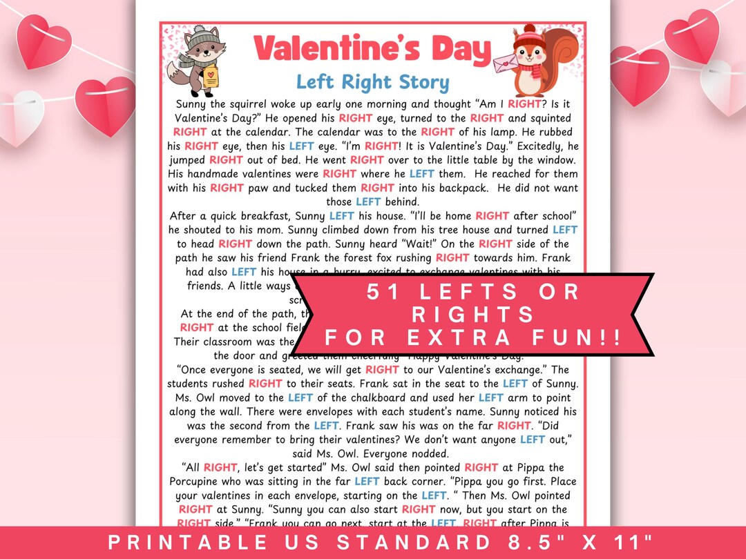 Valentine Left Right Game, Valentines Pass the Prize, Gift Pass Game ...