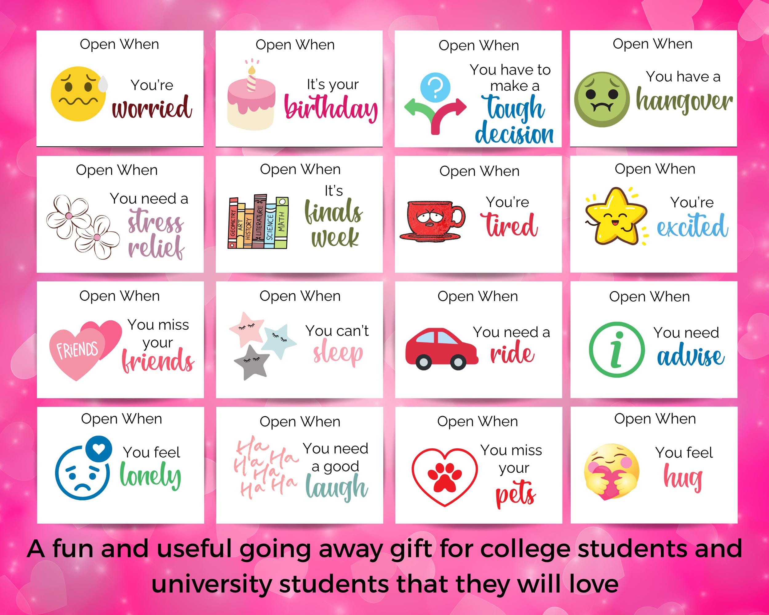 Open When Envelope Labels, Open When Cards, Open When Printable College ...