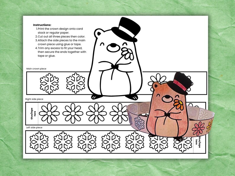 Printable Groundhog Day Craft for Kids, Groundhog Hat, Classroom ...