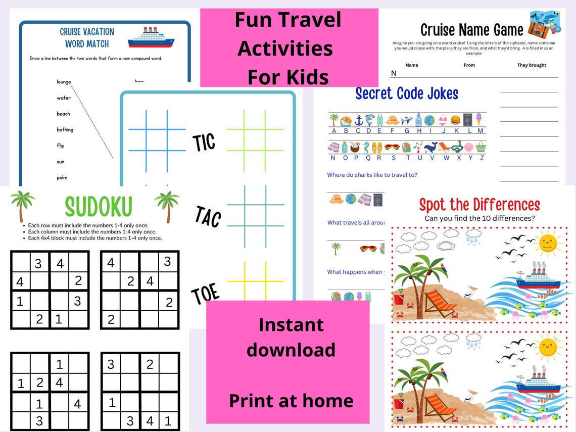 Printable Cruise Activity for Kids Instant Download Kids - Etsy Canada