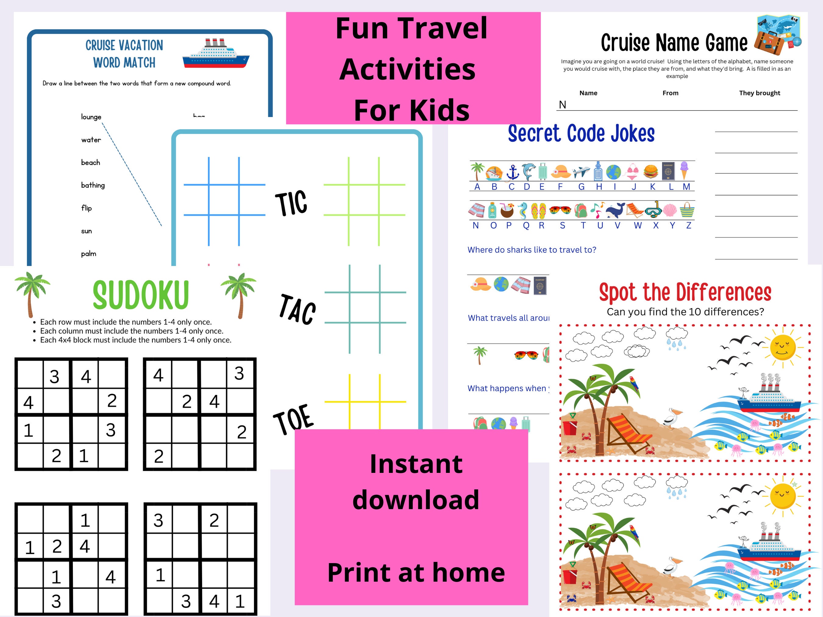 Printable Cruise Activity for Kids Instant Download Kids - Etsy Canada
