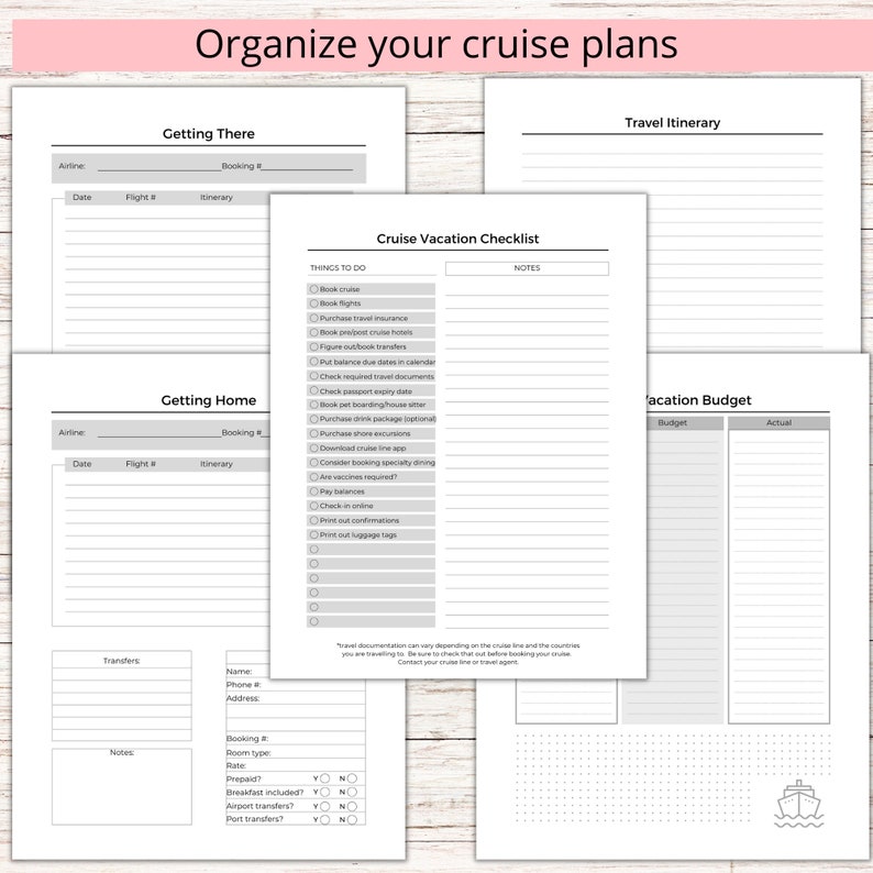 Printable Cruise Planner, Cruise Planning, Cruise Kit, Cruise Journal ...