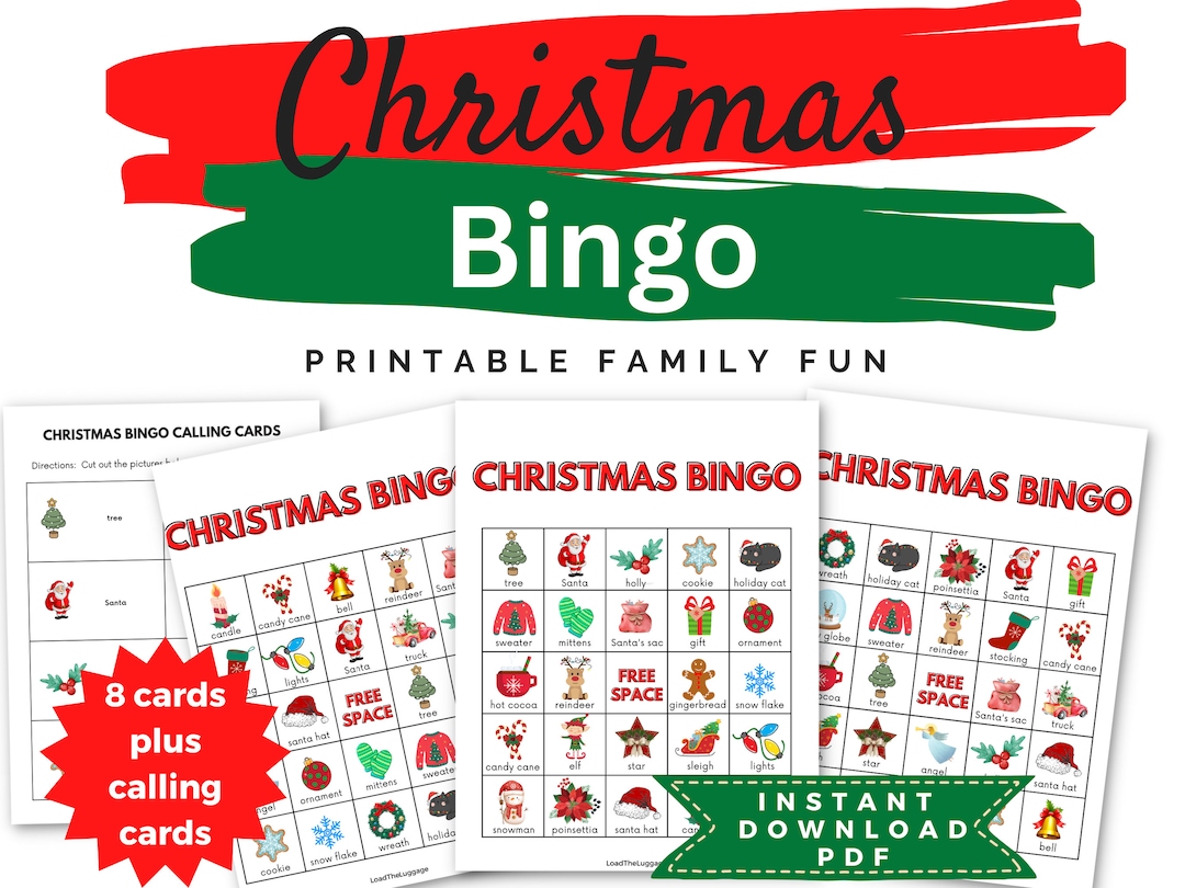 Christmas Bingo, Kids Christmas Activity, Christmas Printable Bingo ...