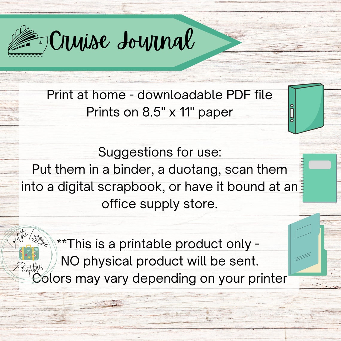 Printable Cruise Journal, Travel Journal, Cruise Journal, Vacation ...