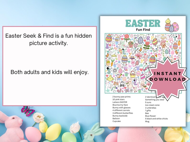 Easter Seek and Find Game, Hidden Objects, Easter Adult Games - Etsy