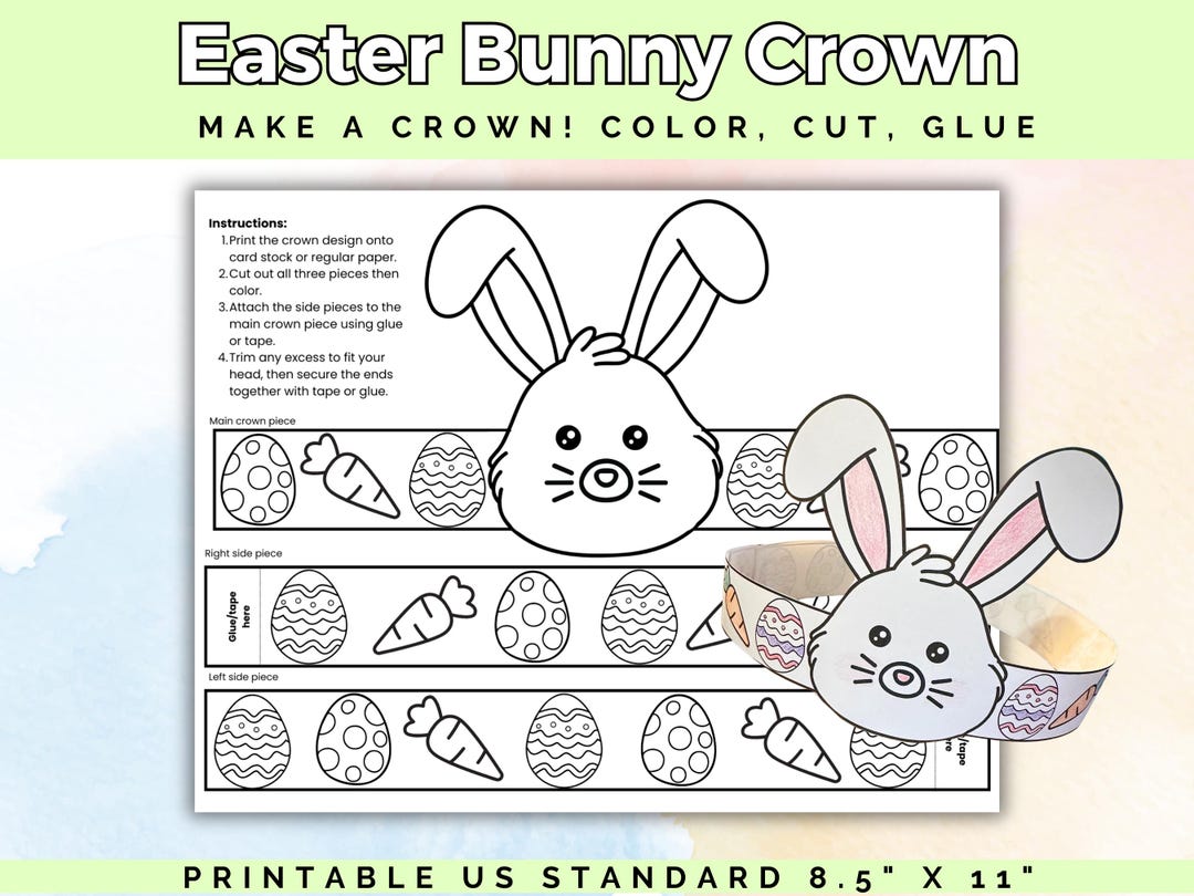Easter Bunny Crown, Bunny Ear Template, Printable Bunny Ears, Bunny Ear ...