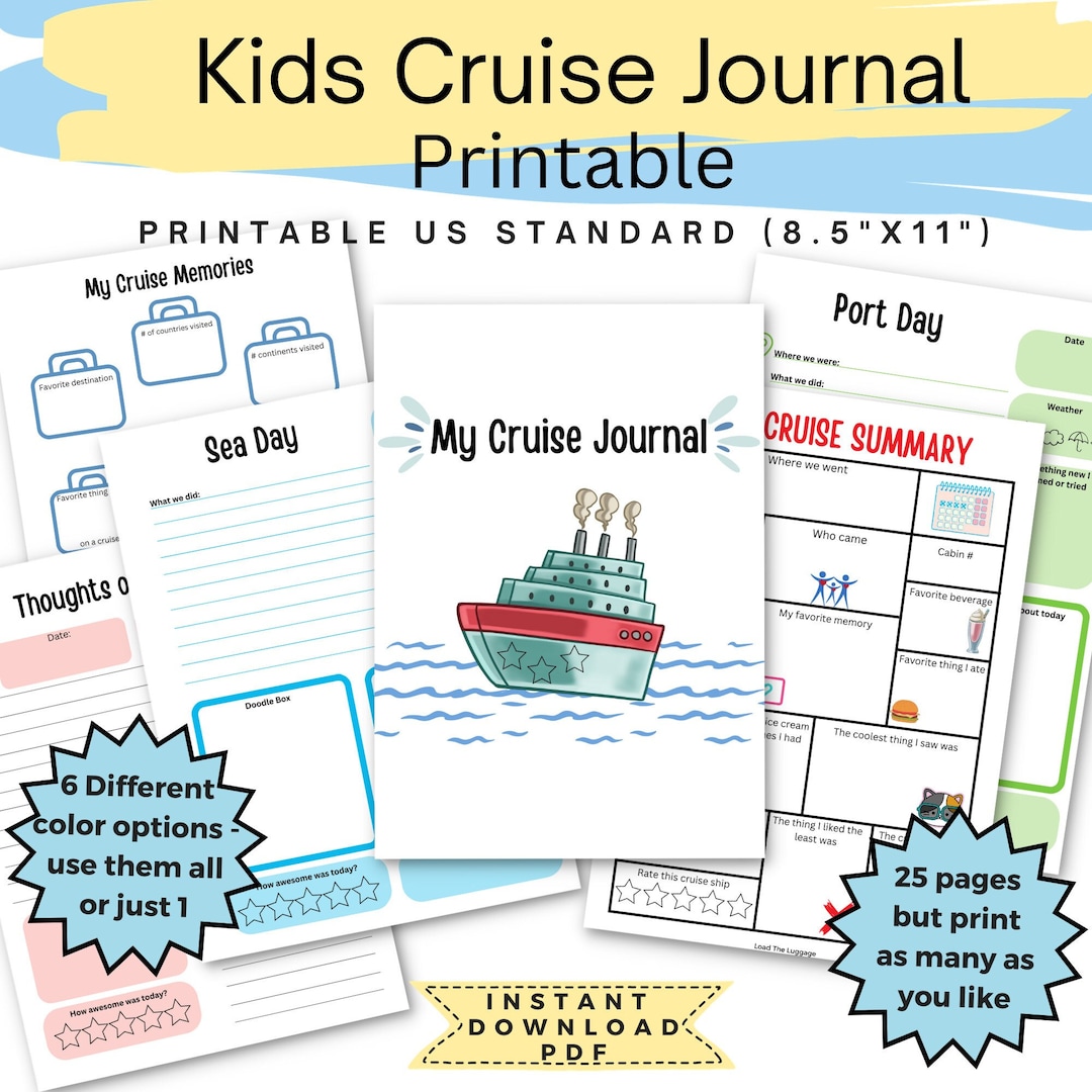 Kids Cruise Journal, Printable Cruise Journal for Kids, Kids Travel ...