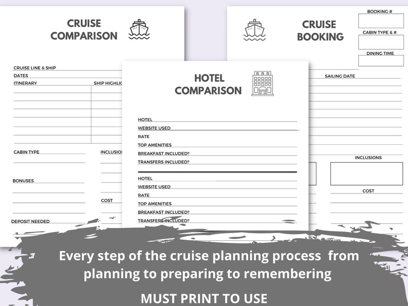 Cruise Planner, Cruise Planning Kit Printable, Cruise Planner Printable ...