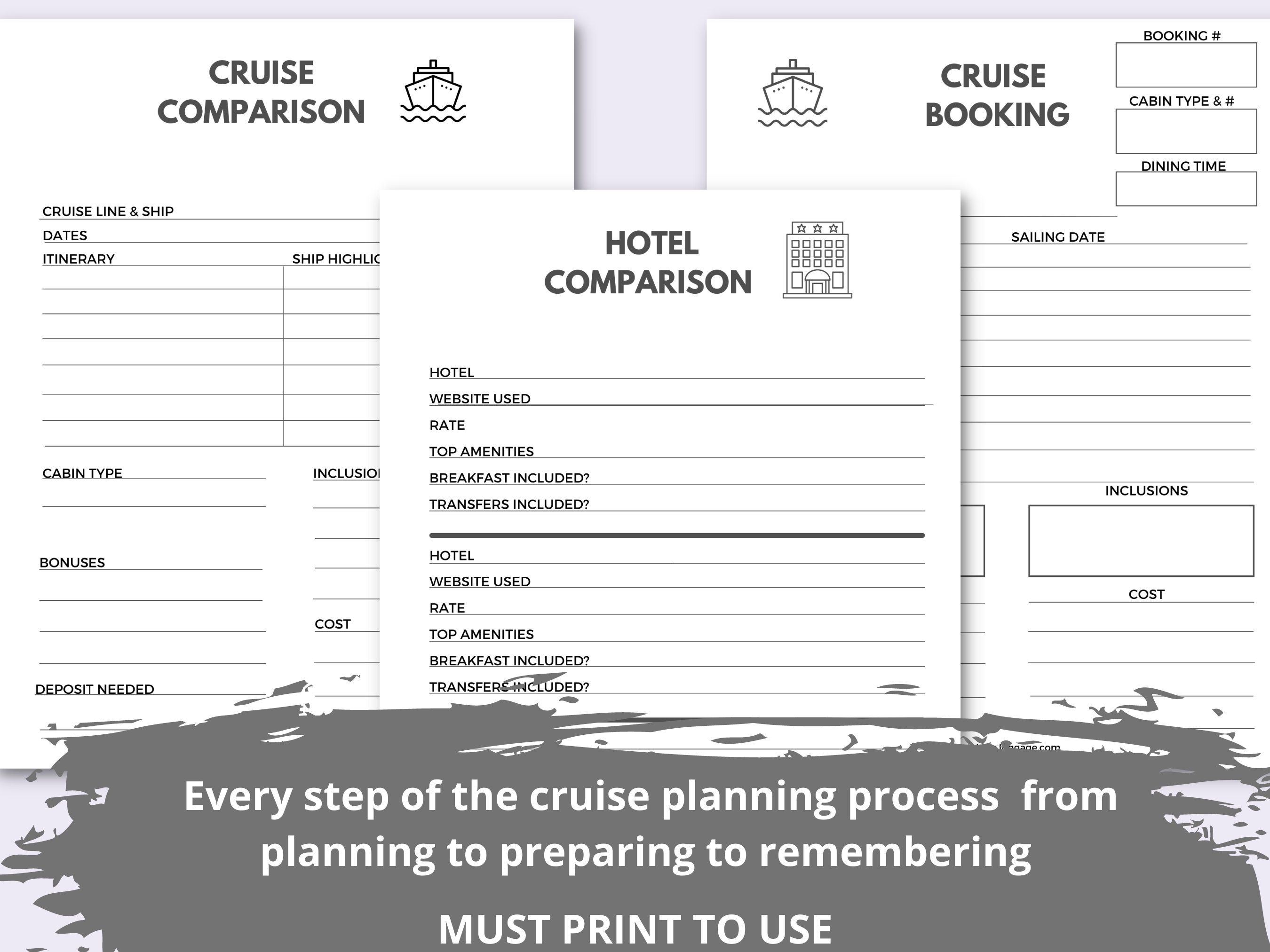 Cruise Planner, Cruise Planning Kit Printable, Cruise Planner Printable ...