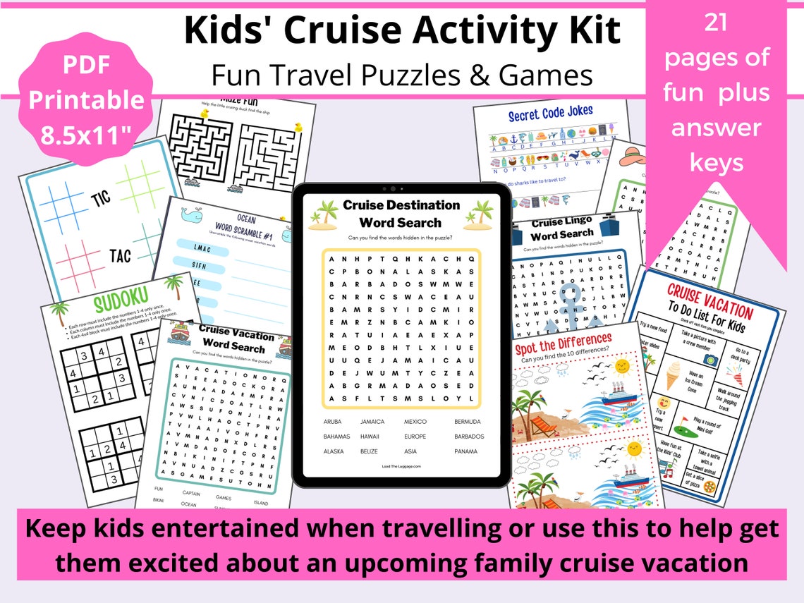Printable Cruise Activity for Kids Instant Download Kids - Etsy Canada
