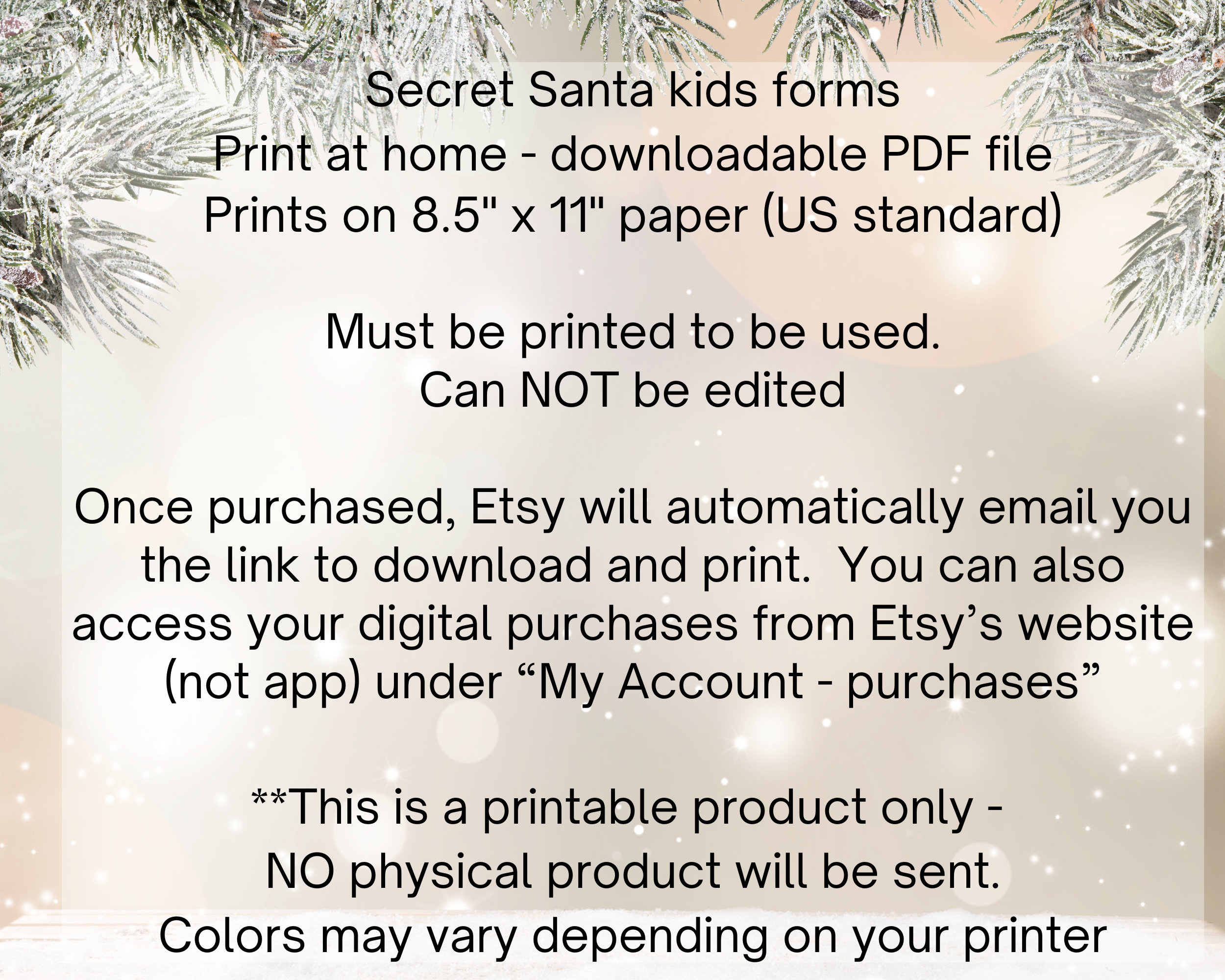 Secret Santa for Kids, Secret Santa Survey, Secret Santa Forms, Secret ...