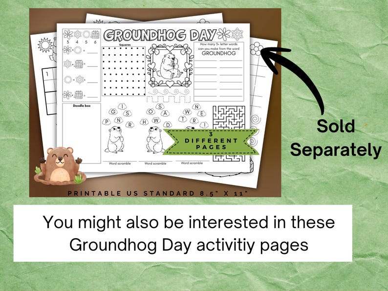 Groundhog Day Game, Printable Groundhogs Day Activity for Kids, Roll ...