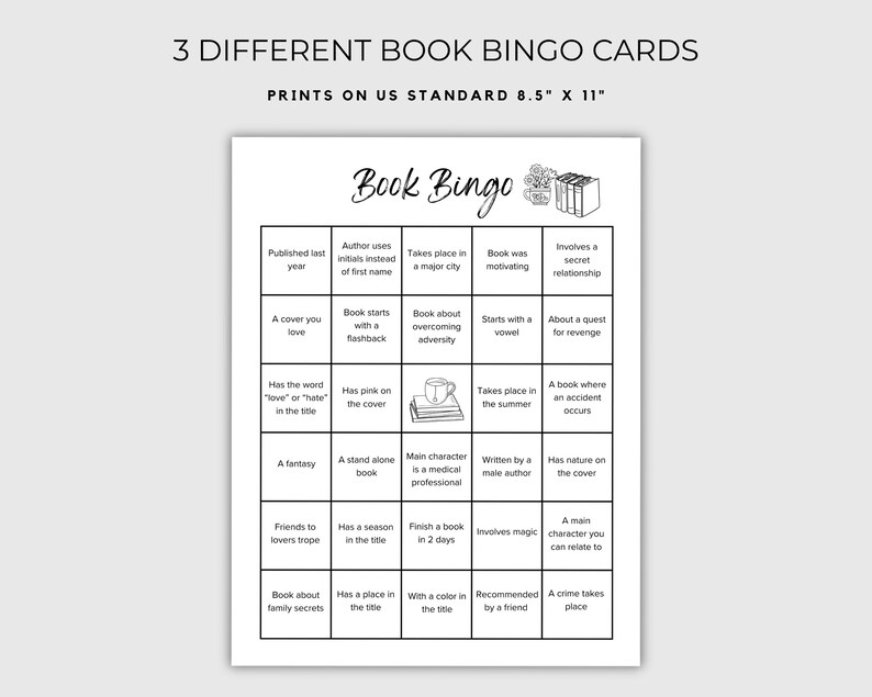Book Bingo, Tbr Printable, Reading Game, Reading Bingo, Reading ...
