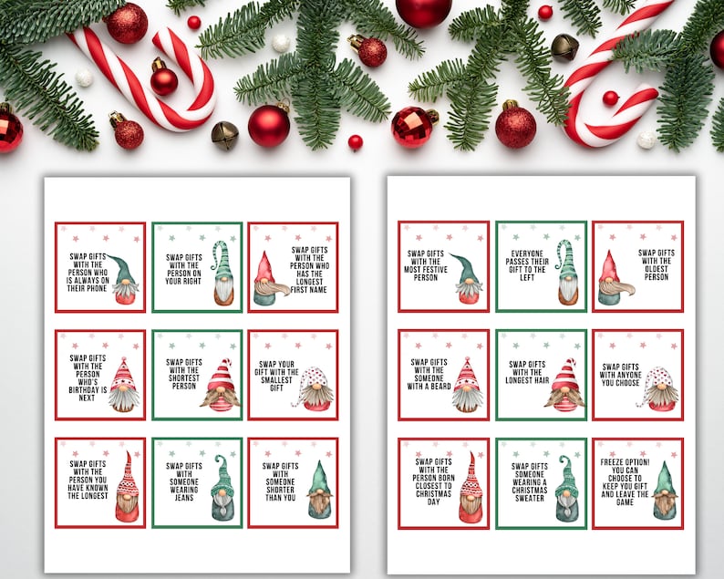 Printable Christmas Gift Exchange Game, Gift Swap Game, Secret Santa ...