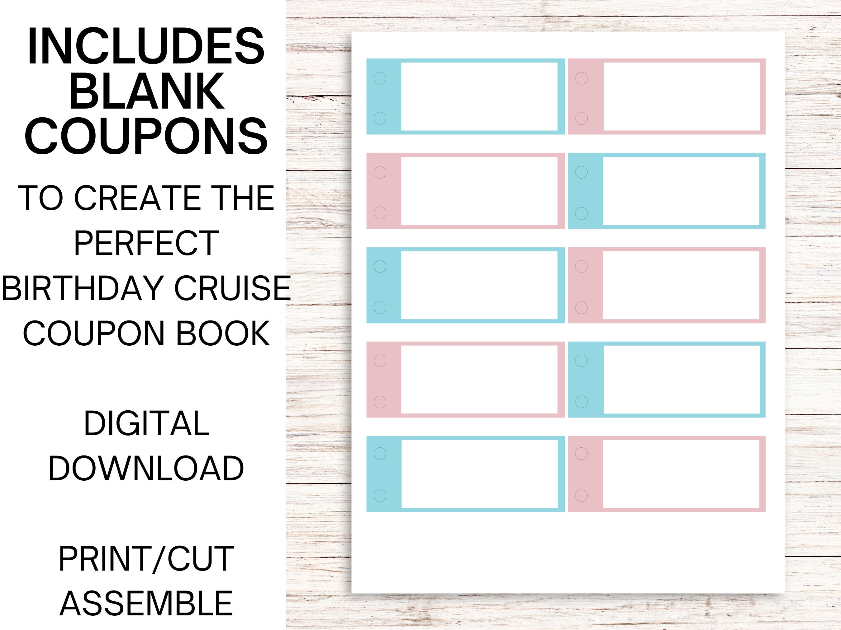 Birthday Cruise Coupon Book Printable Cruise Coupons Cruise - Etsy