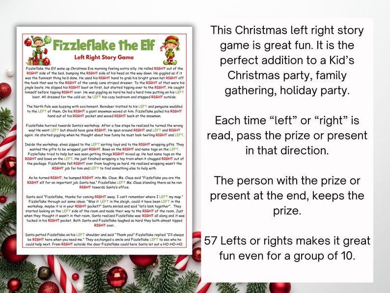 Christmas Left Right Game, Christmas Pass the Prize, Gift Pass Game ...