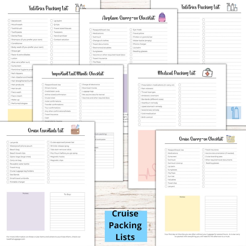 Cruise Organizer, Cruise Planner, Cruise Planning, Printable Cruise ...